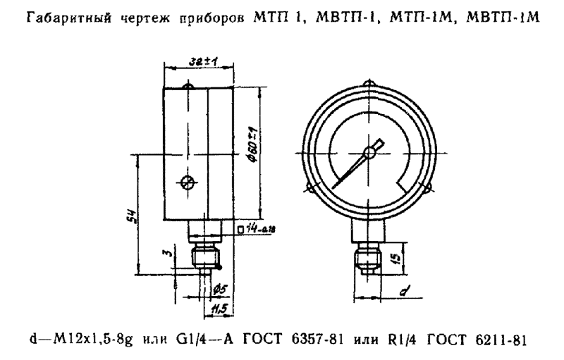 Манометр МТП-1М (асортимент) 2.5 (kgf/cm2) (ID#1638739521), ціна: 180 ...